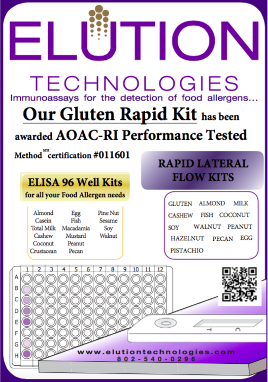 Elution Technologies’ Gluten Kit Earns Industry Certification | Food Safety