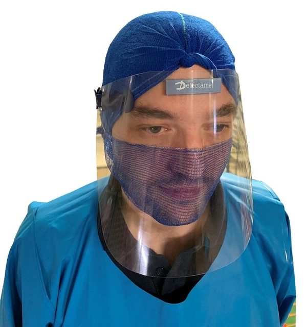 Detectamet Introduces New PPE: Metal Detectable Face Shield/Visor for ...